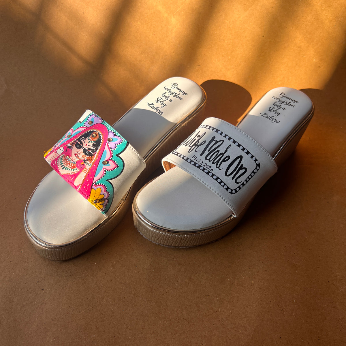 3 inch white golden wedges swag dulhan heels – zubiyastore