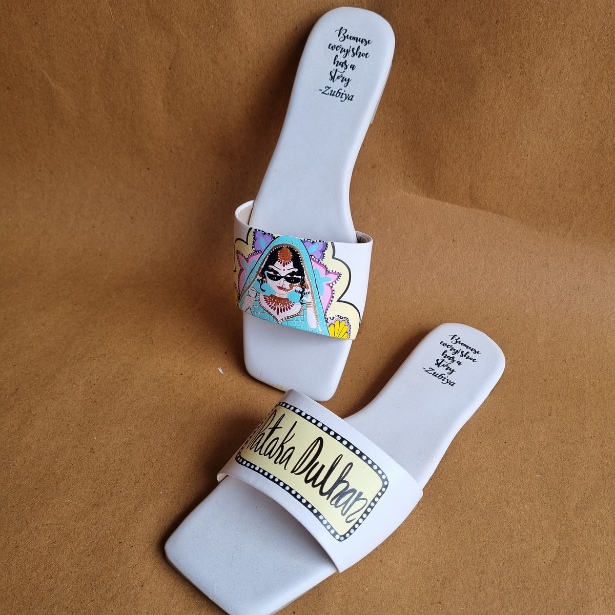 White sq toe swagger slides – zubiyastore