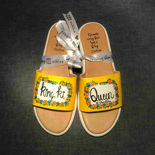 King Ki Queen Yellow Floral Slides – zubiyastore