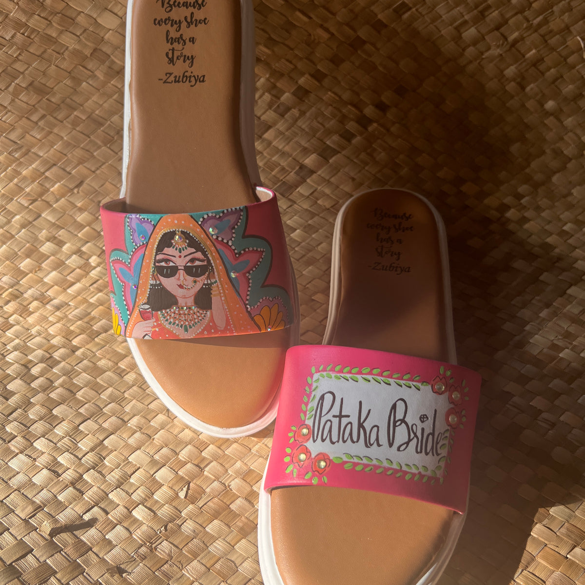 Hot Pink Swag Bride Flats – zubiyastore