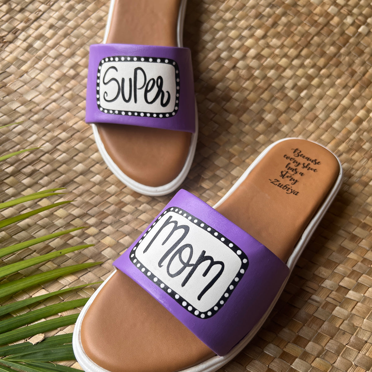 Super Mom lavender Slides – zubiyastore